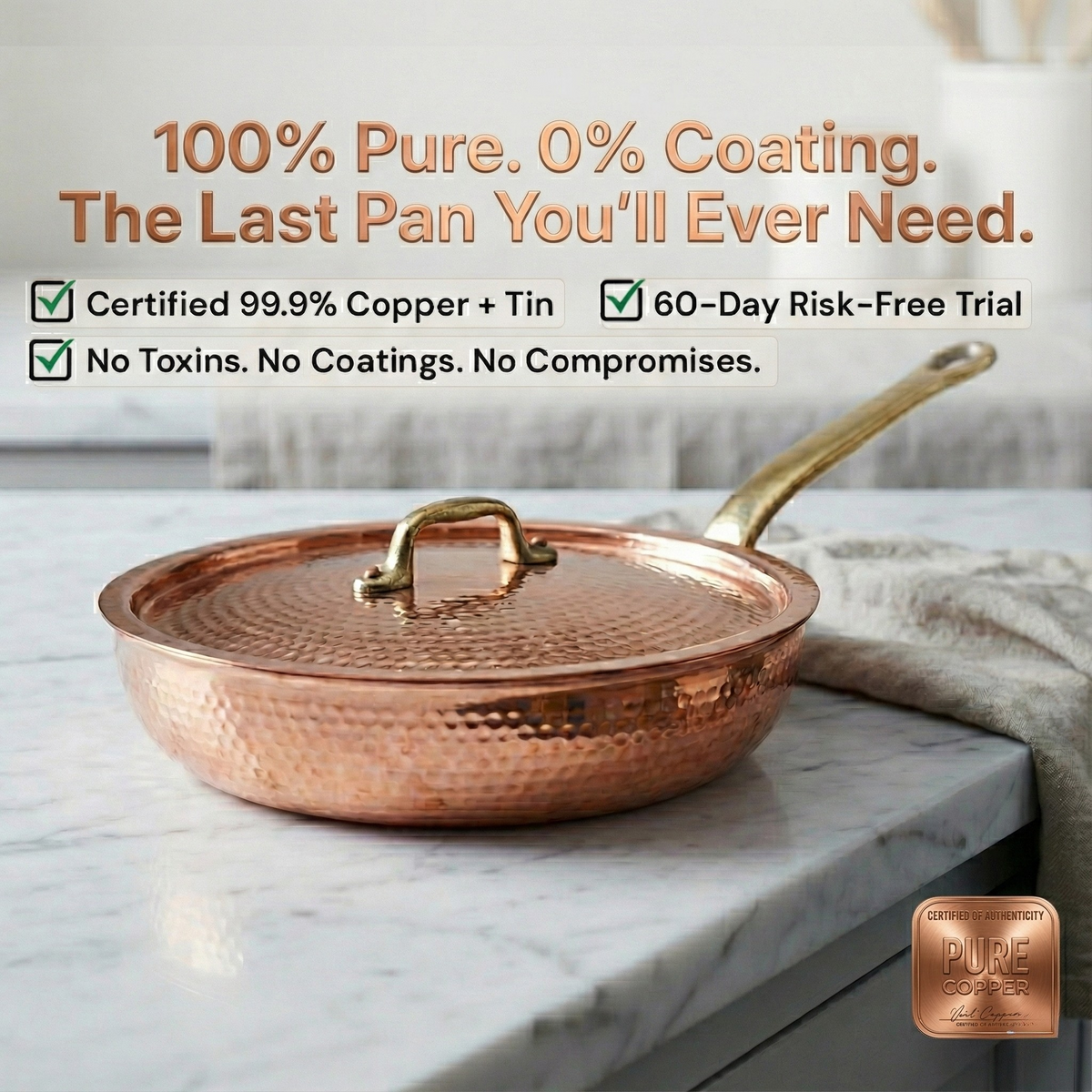 Pure Copper Frying Pan | Nutri Pan Pro 2.0 | House of Ayurveda – House ...